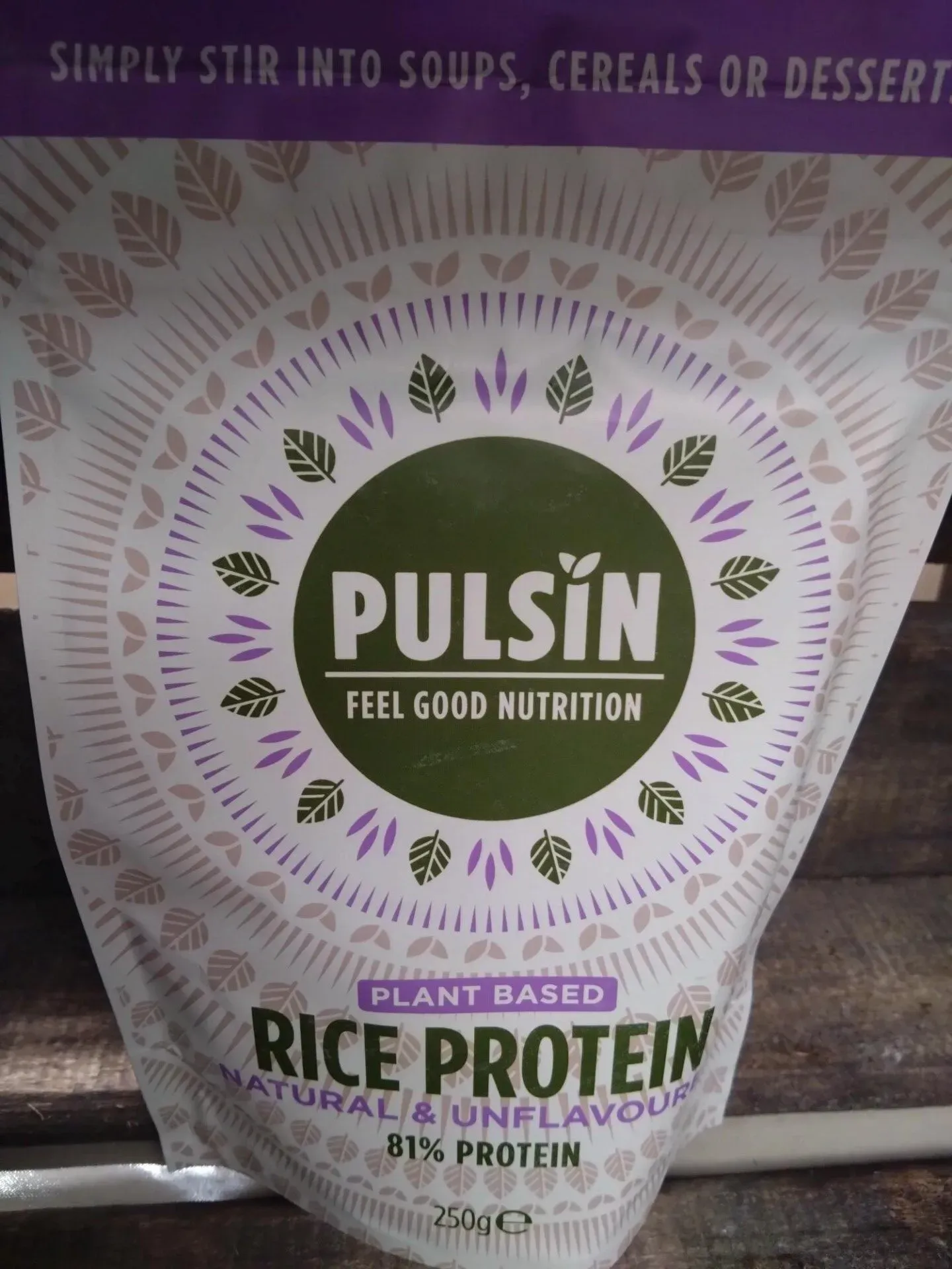 PULSIN Plant Based Rice Protein Unflavoured (250g) - Organically ...