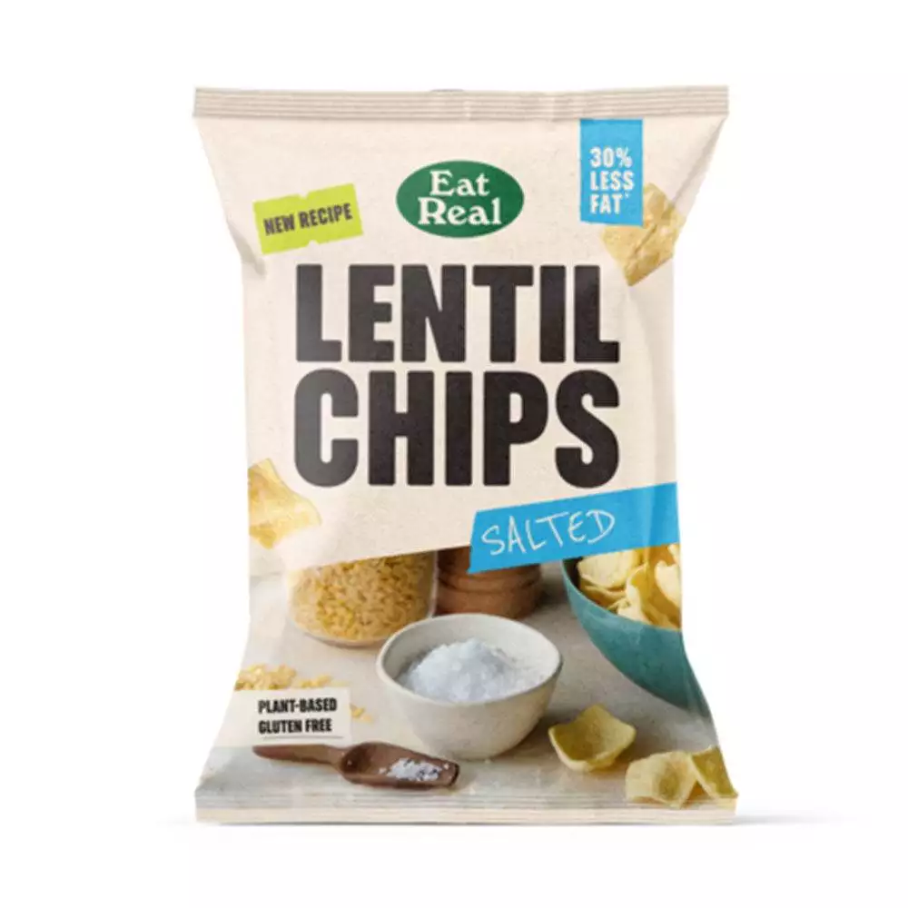 EAT REAL Lentil Chips Salted (95g) - Organically Speaking Organic Shop