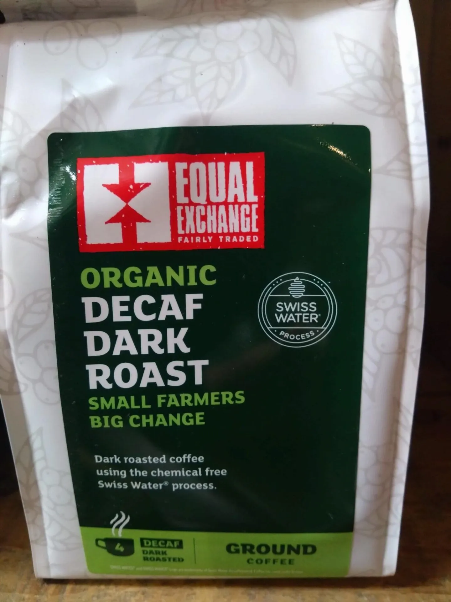 EQUAL EXCHANGE Organic Decaf Dark Roast Ground Coffee (200g ...