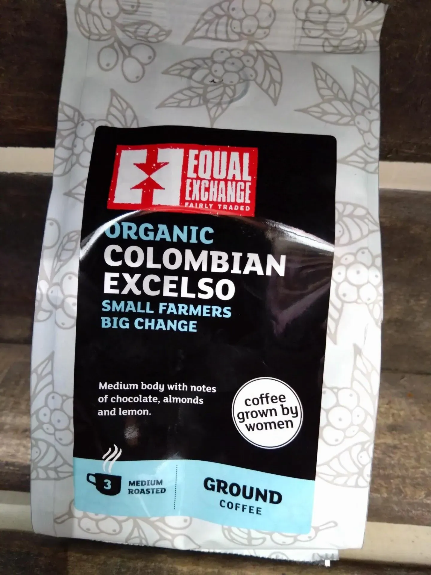 EQUAL EXCHANGE Organic Colombian Excelso Ground Coffee Medium Roasted 3 ...